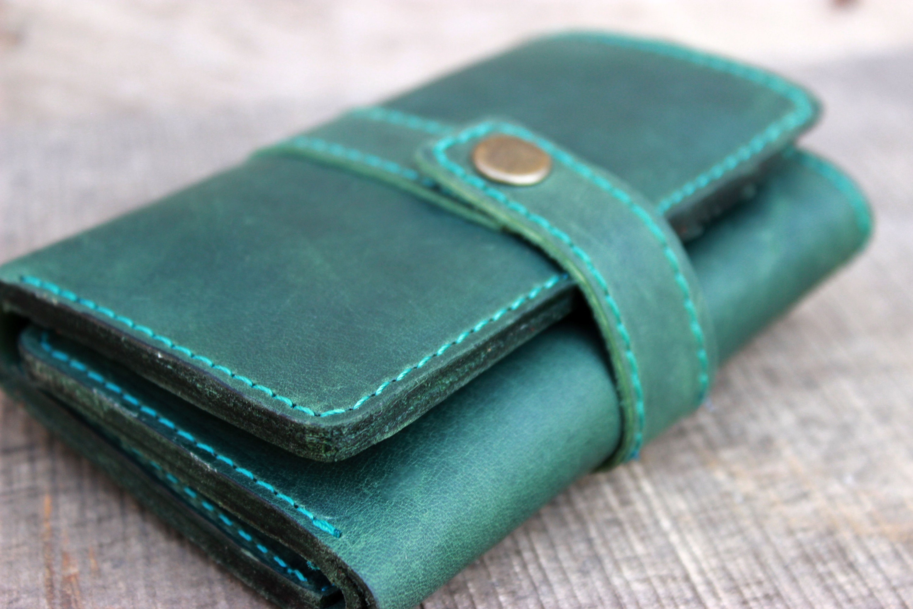 TRIFOLD MENS WALLET Men's Leather Trifold Wallet Made | Etsy