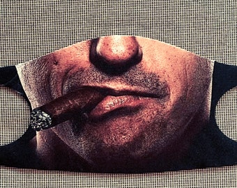 Cigar Smoker Face Mask With Filter Classy Man Washable and - Etsy