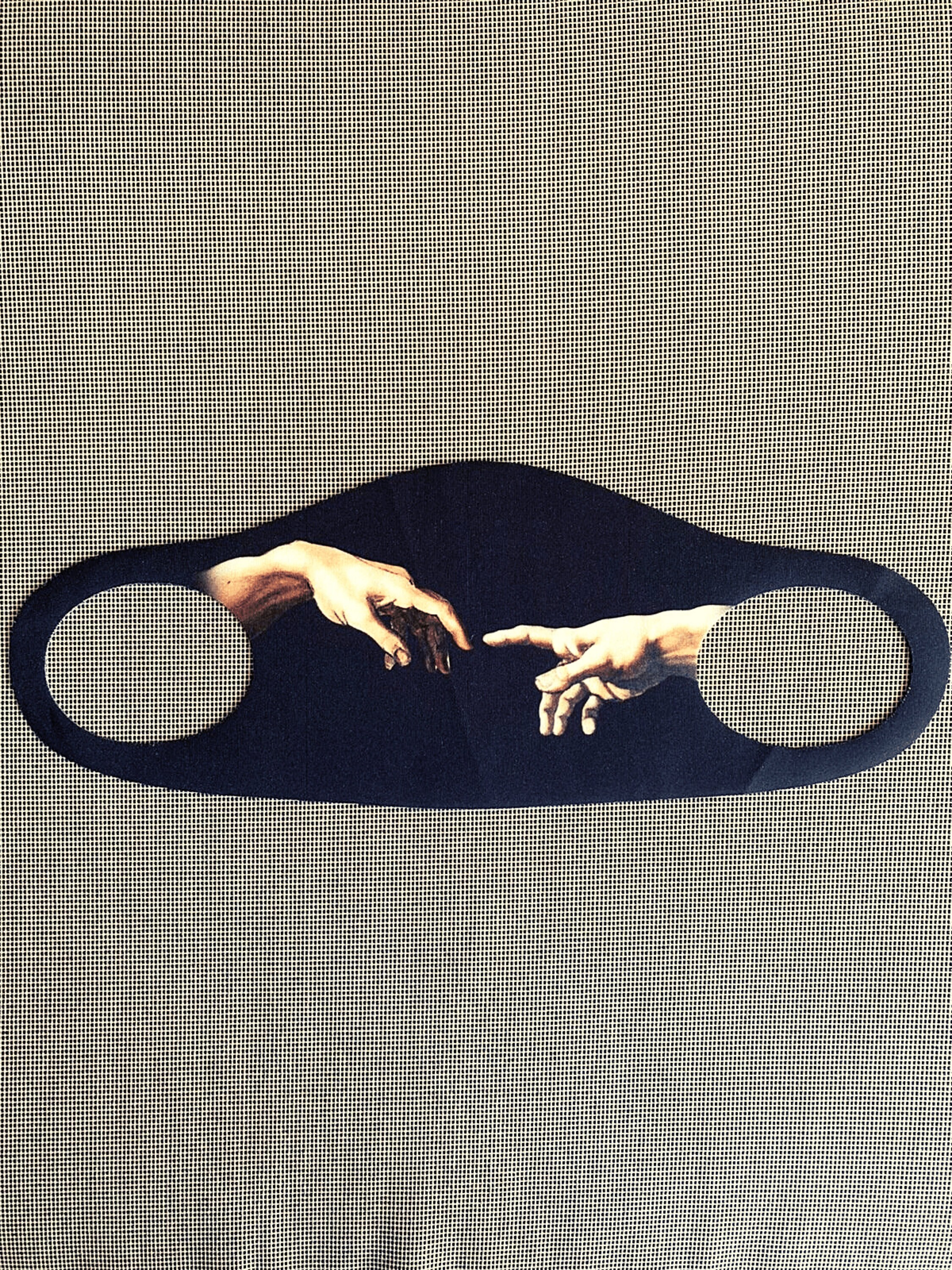 Michelangelo the Creation of Adam Face Mask With Filter | Etsy