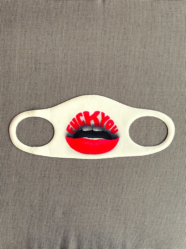 Lip Tongue Fuck You Face Mask Anonymous Washable And Reusable Etsy
