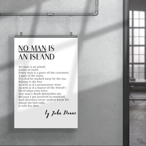 John Donne Printable Poetry 'no Man is an Island' Instant Download ...