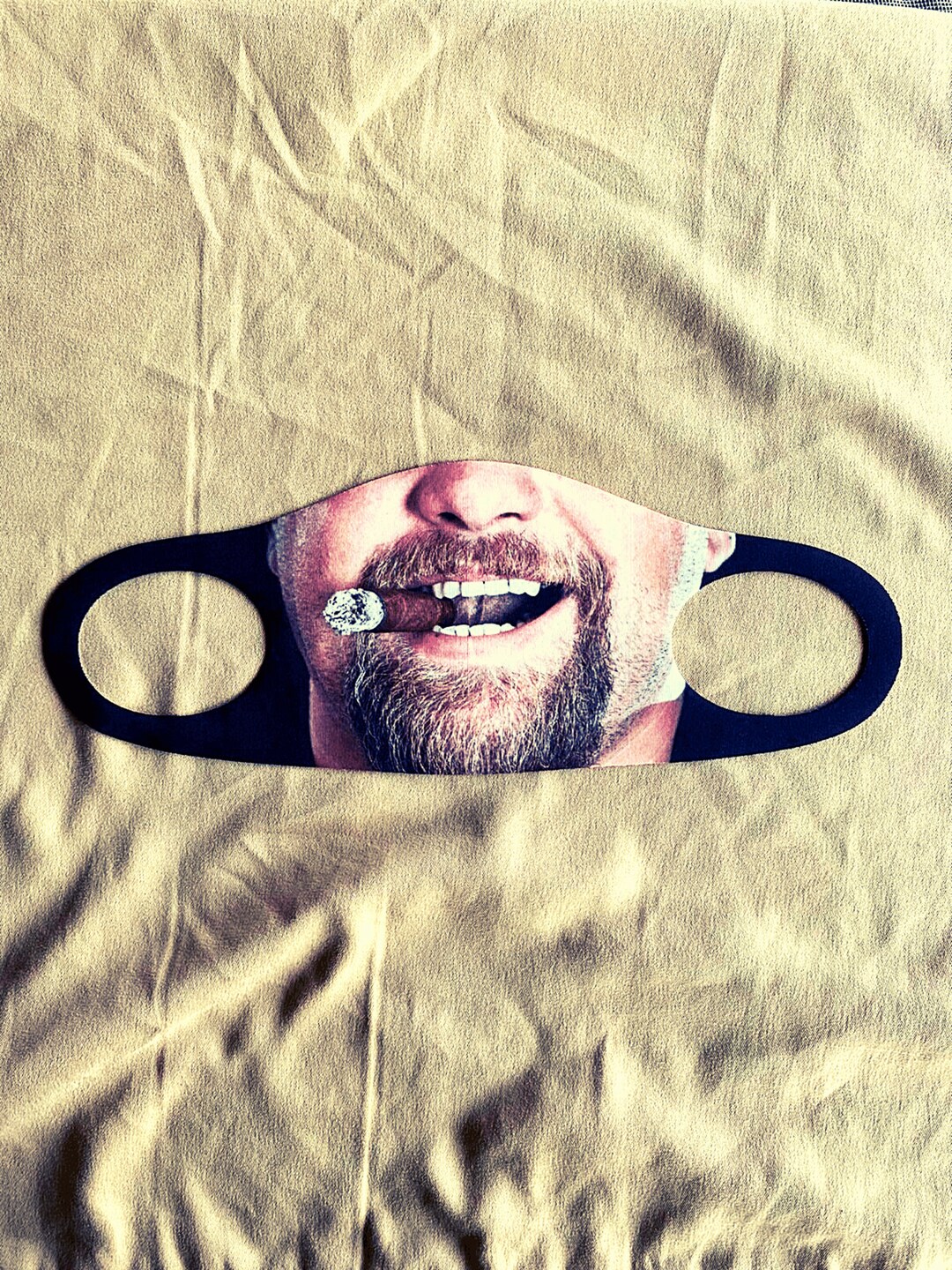 Cigar Smoker Man With Goatee Face Mask With Filter , Classy Man ...