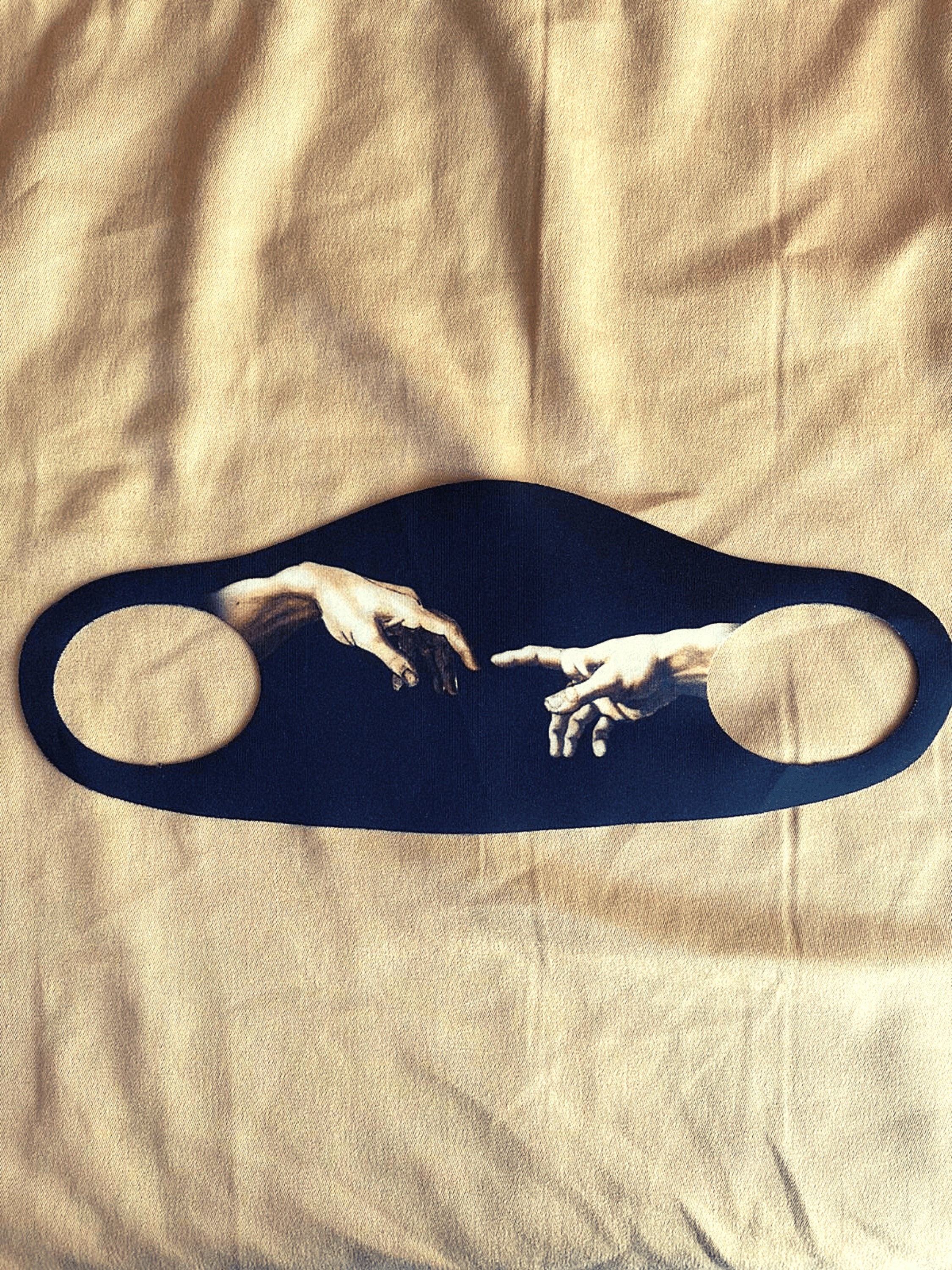 Michelangelo the Creation of Adam Face Mask With Filter | Etsy