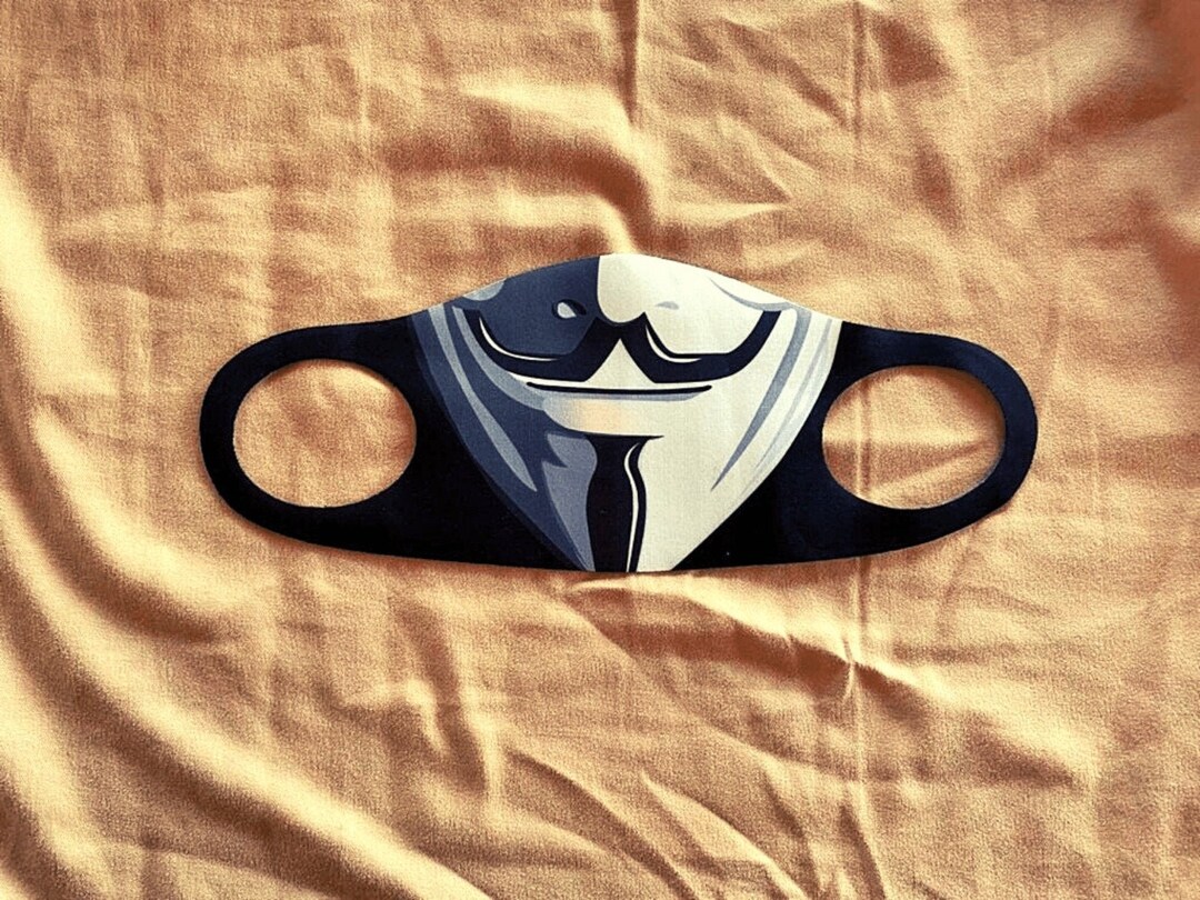 V for Vendetta Face Mask With Filter , Anonymous Washable and Reusable ...