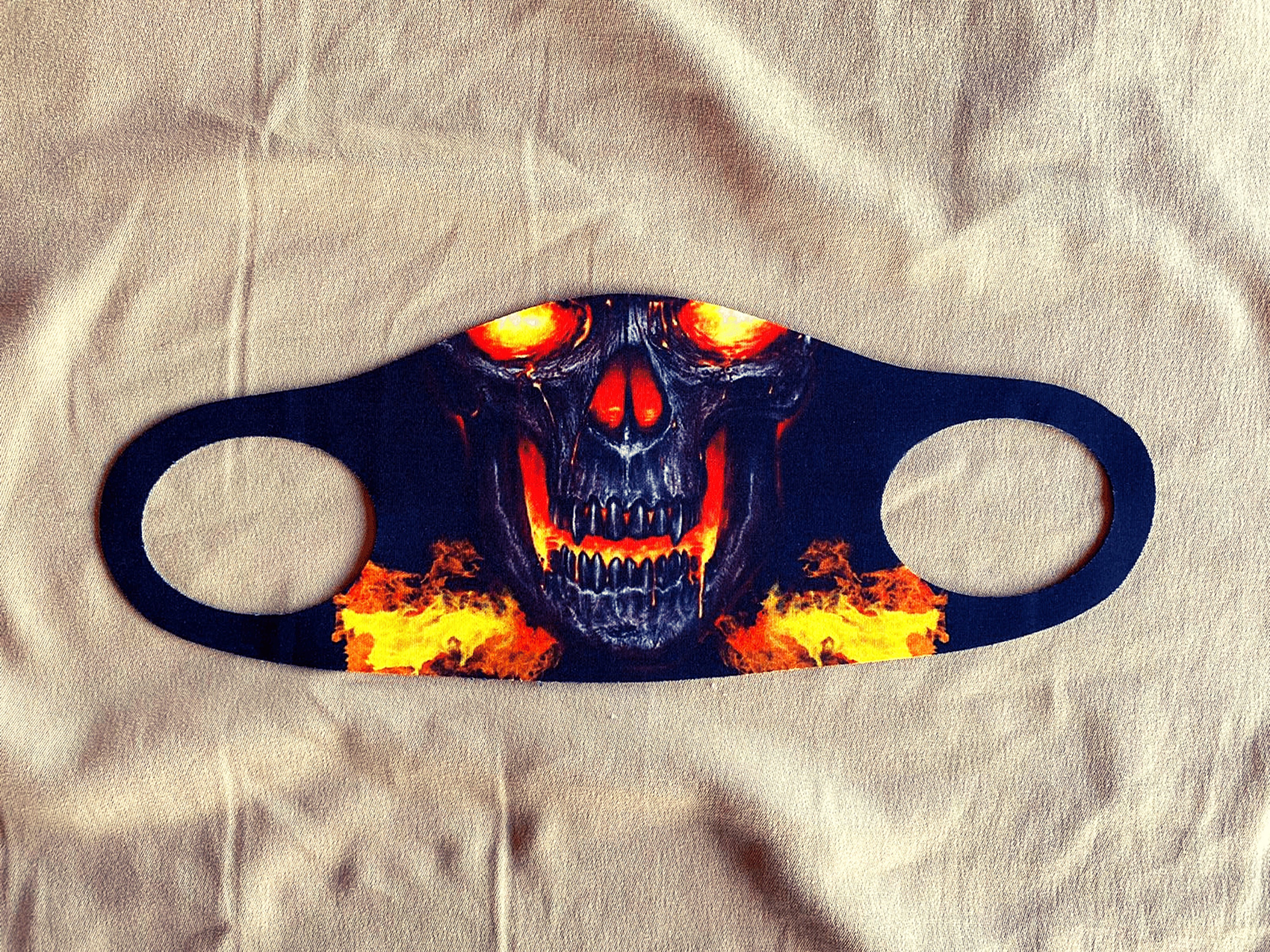 Flaming Skull Designed Face Mask With Filter Ghost Rider - Etsy