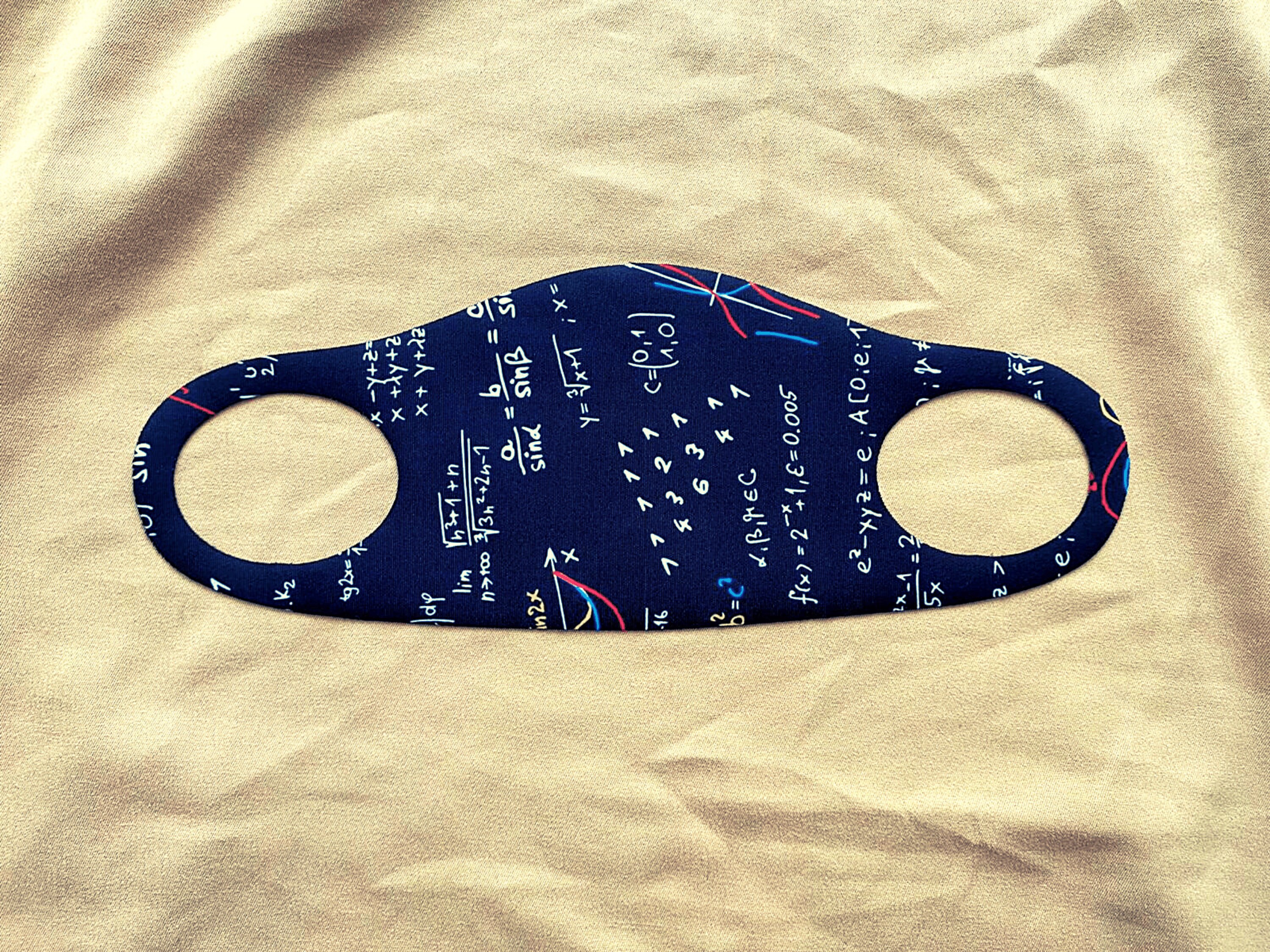 Math STEM Linear Geometry on Black Face Mask Washable and - Etsy