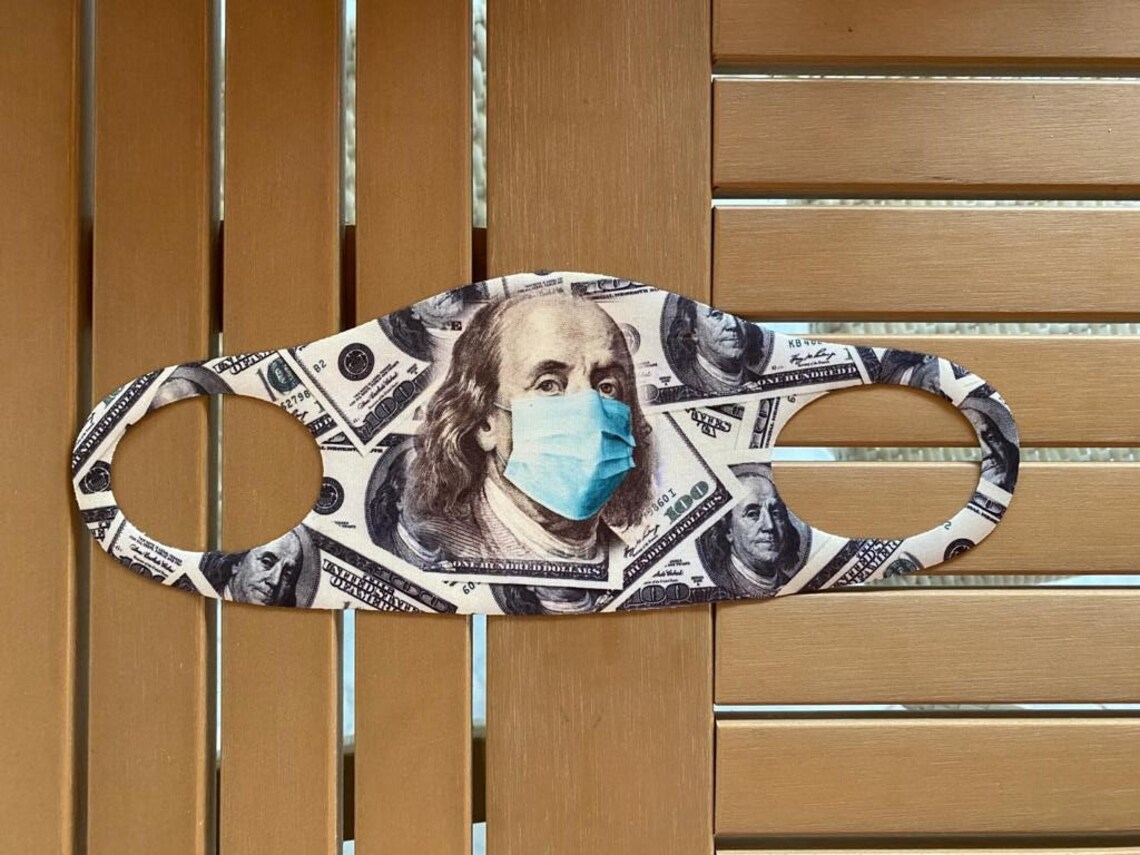 Benjamin Franklin Face Mask With Filter Dolar Washable and | Etsy