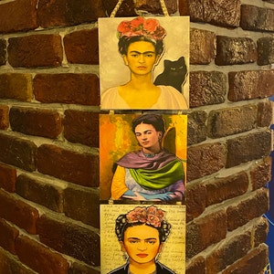 Frida Kahlo Illustration Poster 3D Embossed Wall Hanging Home | Etsy