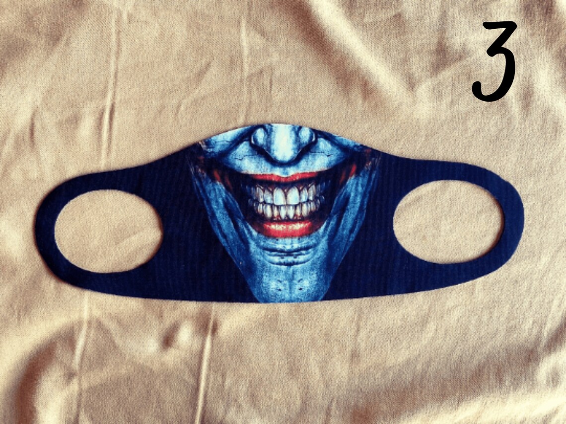 6 Different Design Joker Face Mask With Filter Washable and - Etsy