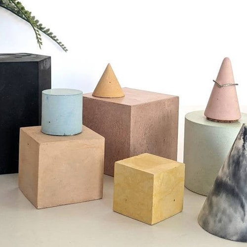 9pc MIXED Shape Concrete Display Set Concrete Block Art - Etsy