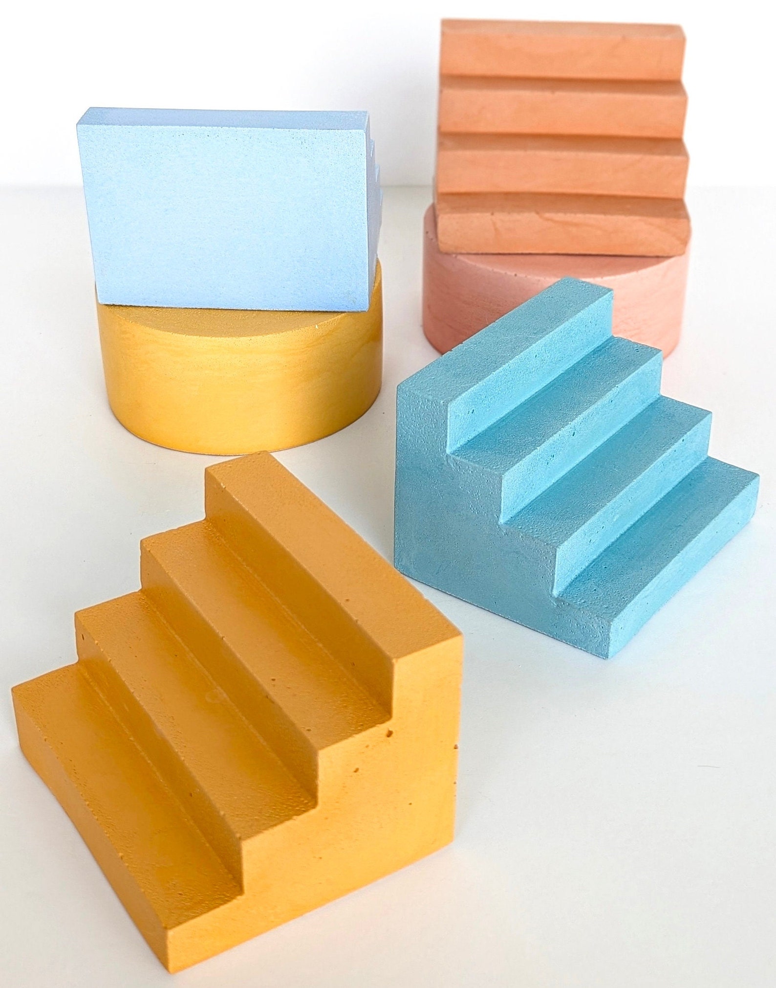 SMALL STAIR Concrete Display | 35 Colours | Beauty Podium Block | Art ...