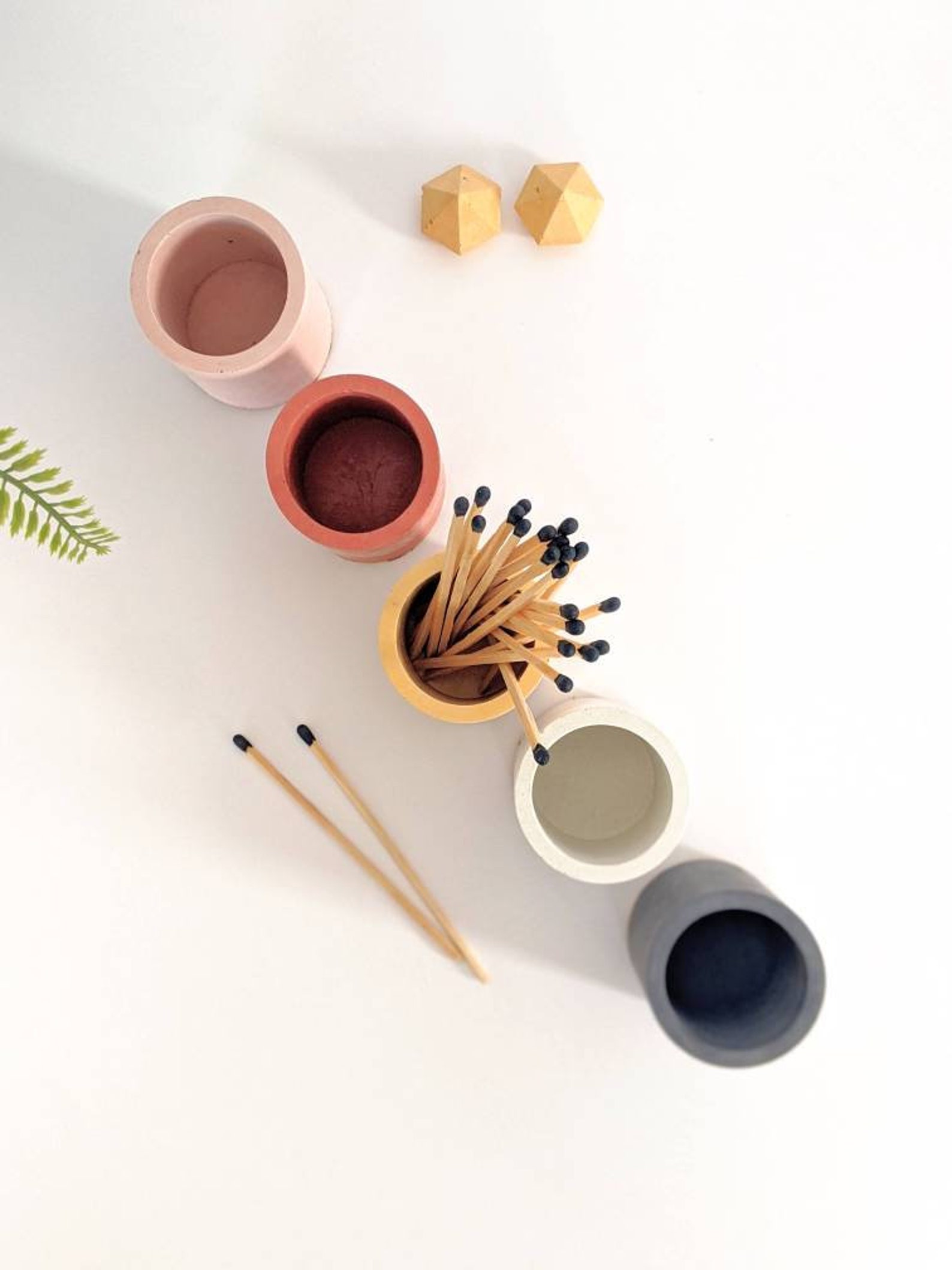 Small CYLINDER Concrete Matchstick Pot 23 Colours - Etsy