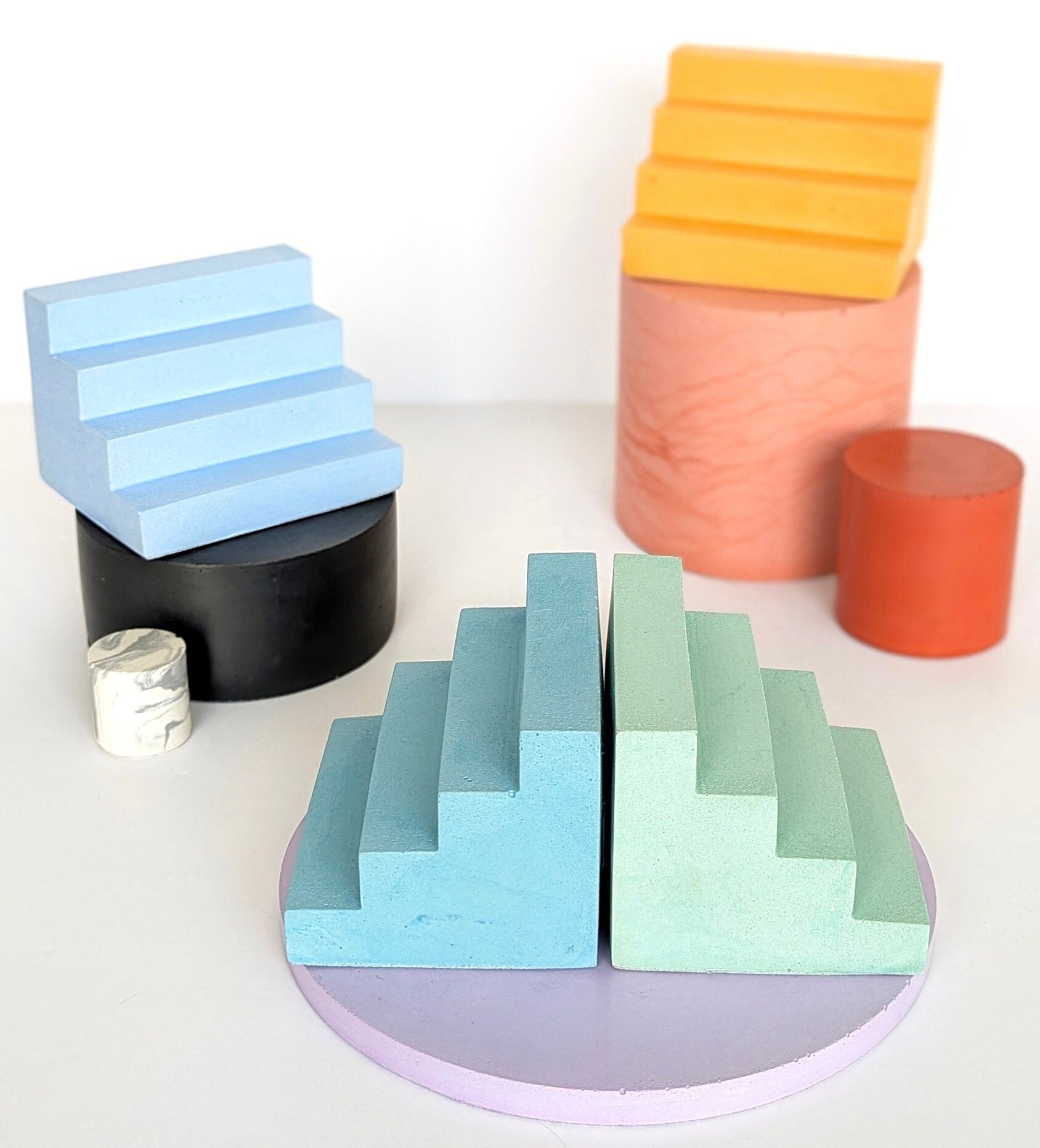 SMALL STAIR Concrete Display | 35 Colours | Beauty Podium Block | Art ...
