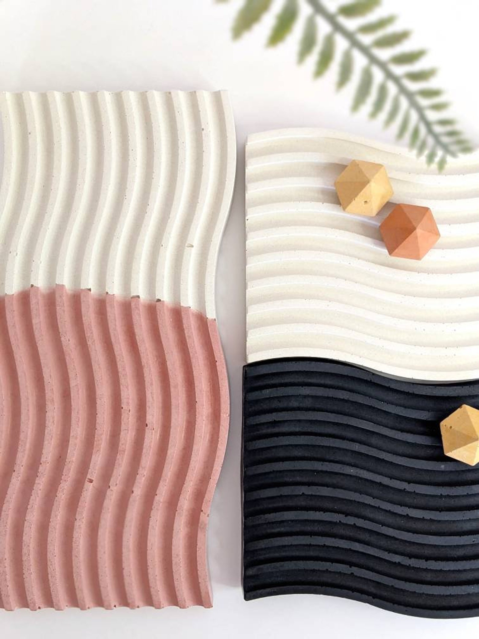 Chunky WAVE Concrete Plinth 23 Colours 26cm Long | Etsy