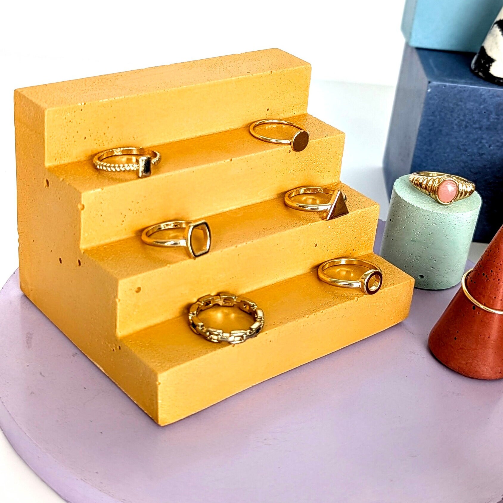 SMALL STAIR Concrete Display | 35 Colours | Beauty Podium Block | Art ...