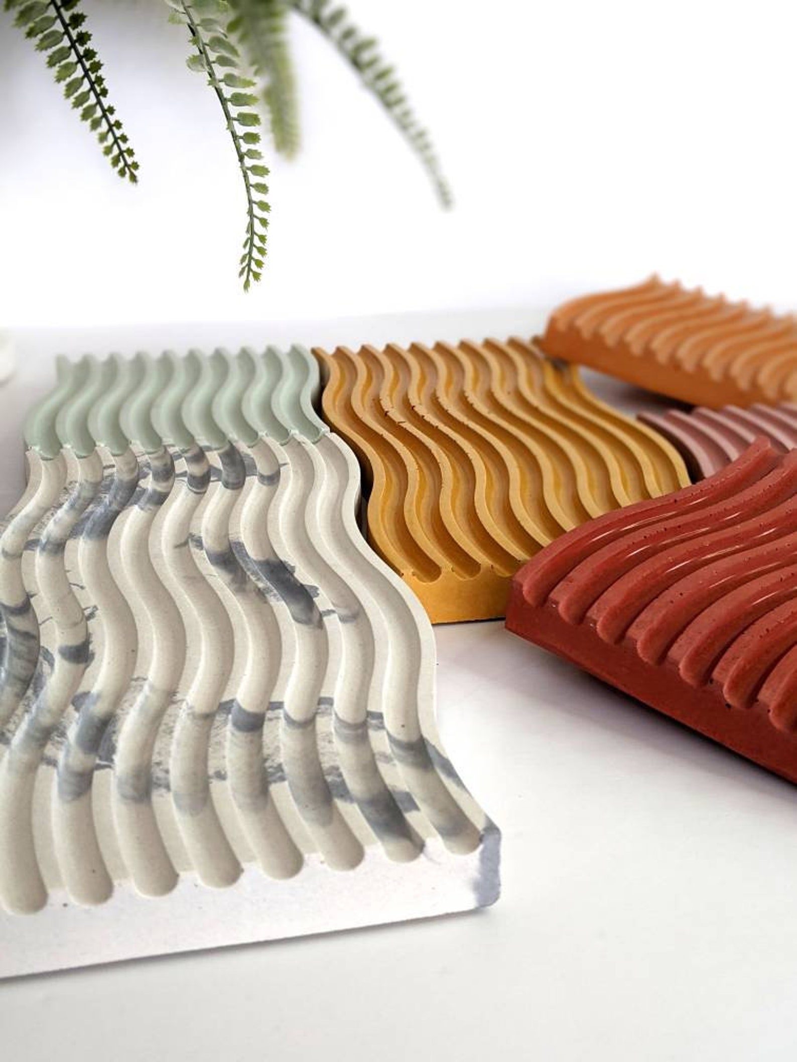 Chunky WAVE Concrete Plinth 23 Colours 26cm Long | Etsy