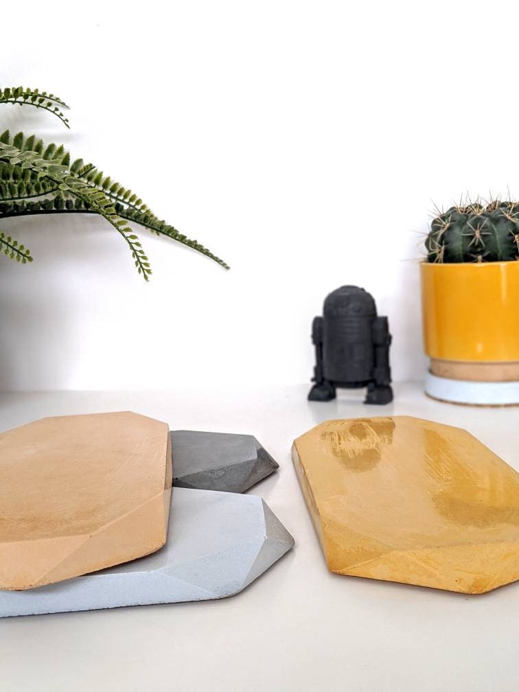 Long DIAMOND Concrete Plinth 23 Colours 24cm Polished | Etsy