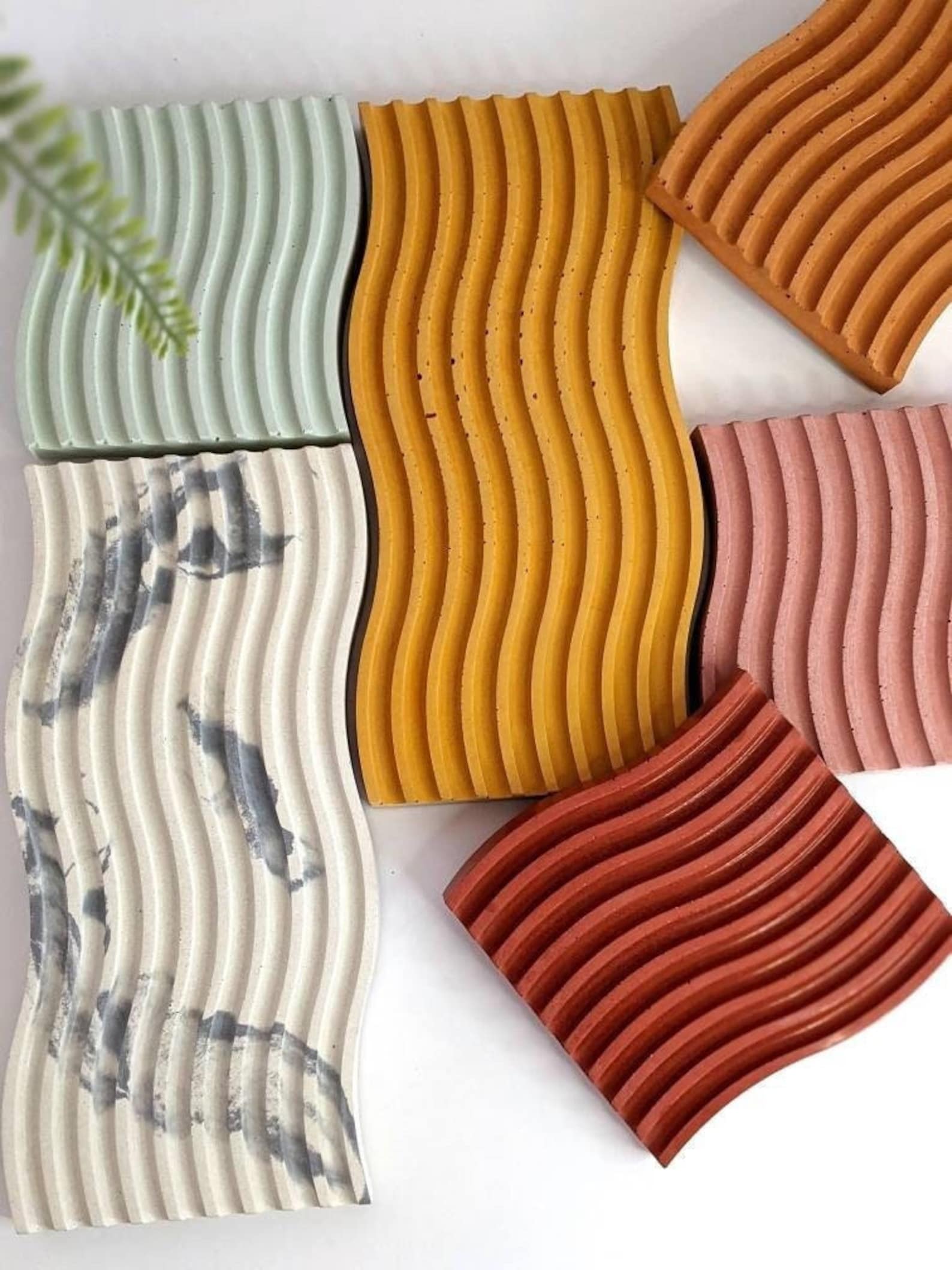 Chunky WAVE Concrete Plinth 23 Colours 26cm Long | Etsy