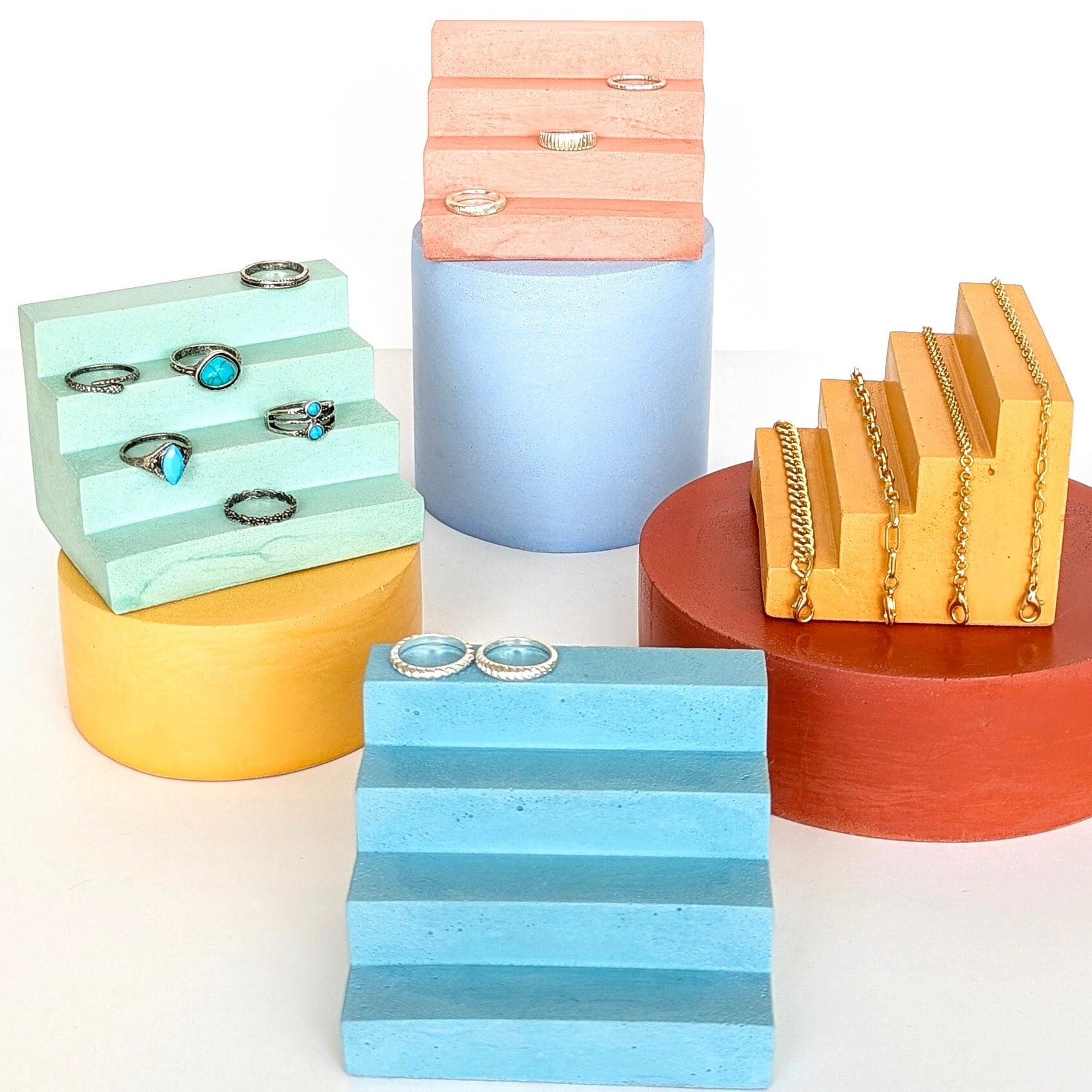 SMALL STAIR Concrete Display | 35 Colours | Beauty Podium Block | Art ...