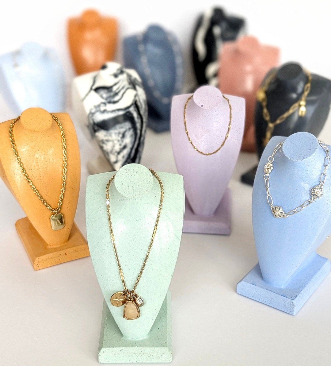 BUST NECKLACE Display Block | 35 Colours | Small Concrete Jewellery ...