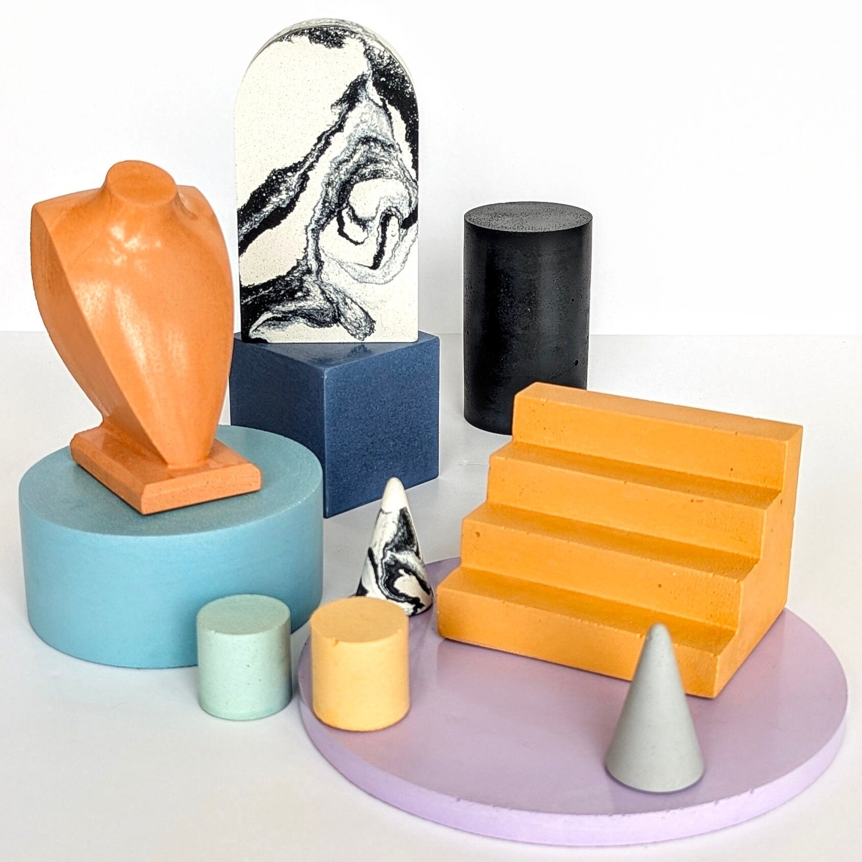 SMALL STAIR Concrete Display | 35 Colours | Beauty Podium Block | Art ...