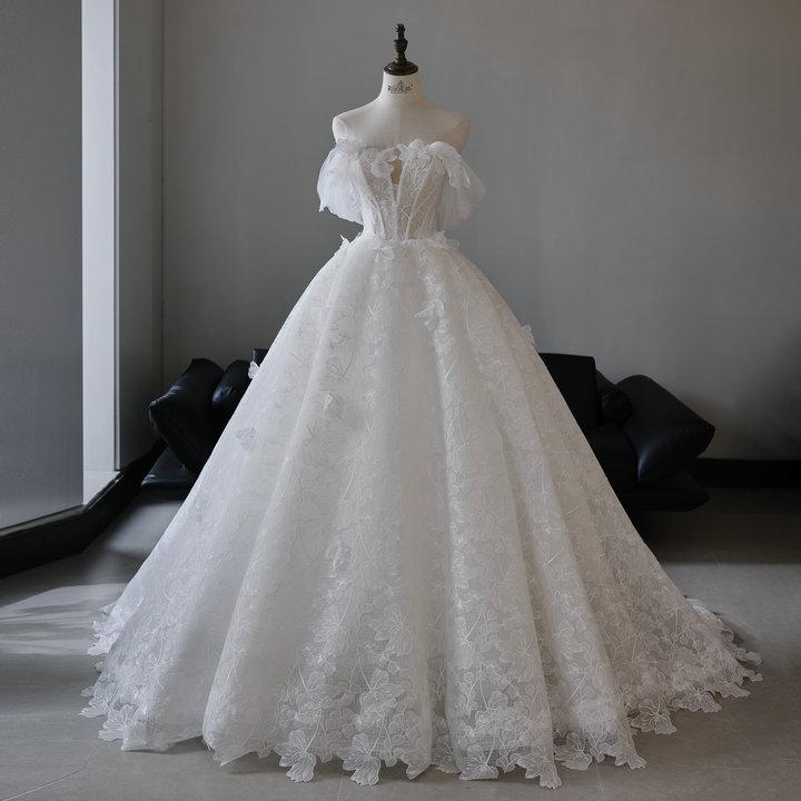 Dreamy Princess Wedding Gown, White Wedding Dress for Bride, Corset ...