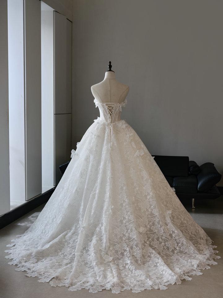 Dreamy Princess Wedding Gown, White Wedding Dress for Bride, Corset ...