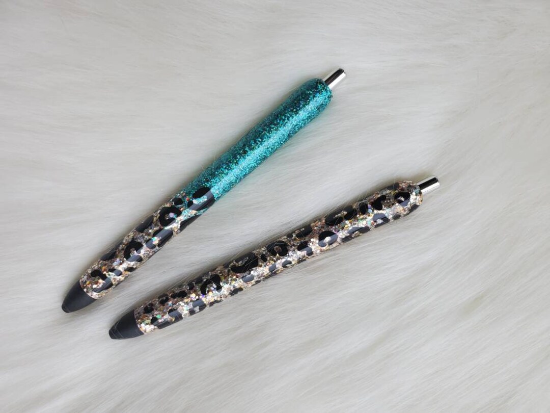 Glitter pens, leopard pen, leopard print pen, glitter pen, custom pen ...
