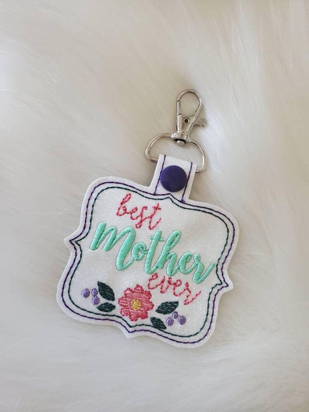 Mom Keychain, Embroidered Keychain, Mother's Day Gift, Gift for Mom ...