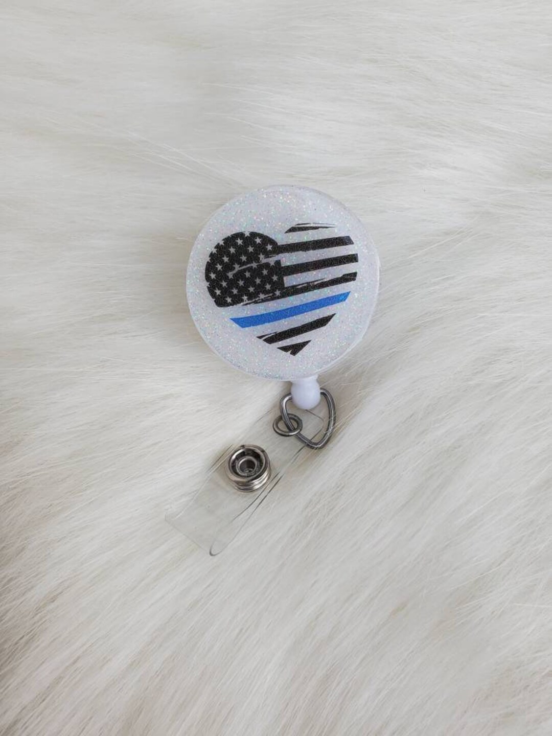Police Badge Reel, Cop Badge Reel, Thin Blue Line Badge Reel, Custom ...