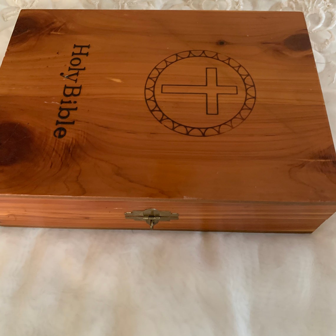 Holy Bible Cedar Box With Leather Bible - Etsy