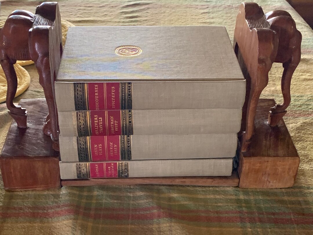 1940’s Classics Club Books With Elephants Bookends - Etsy