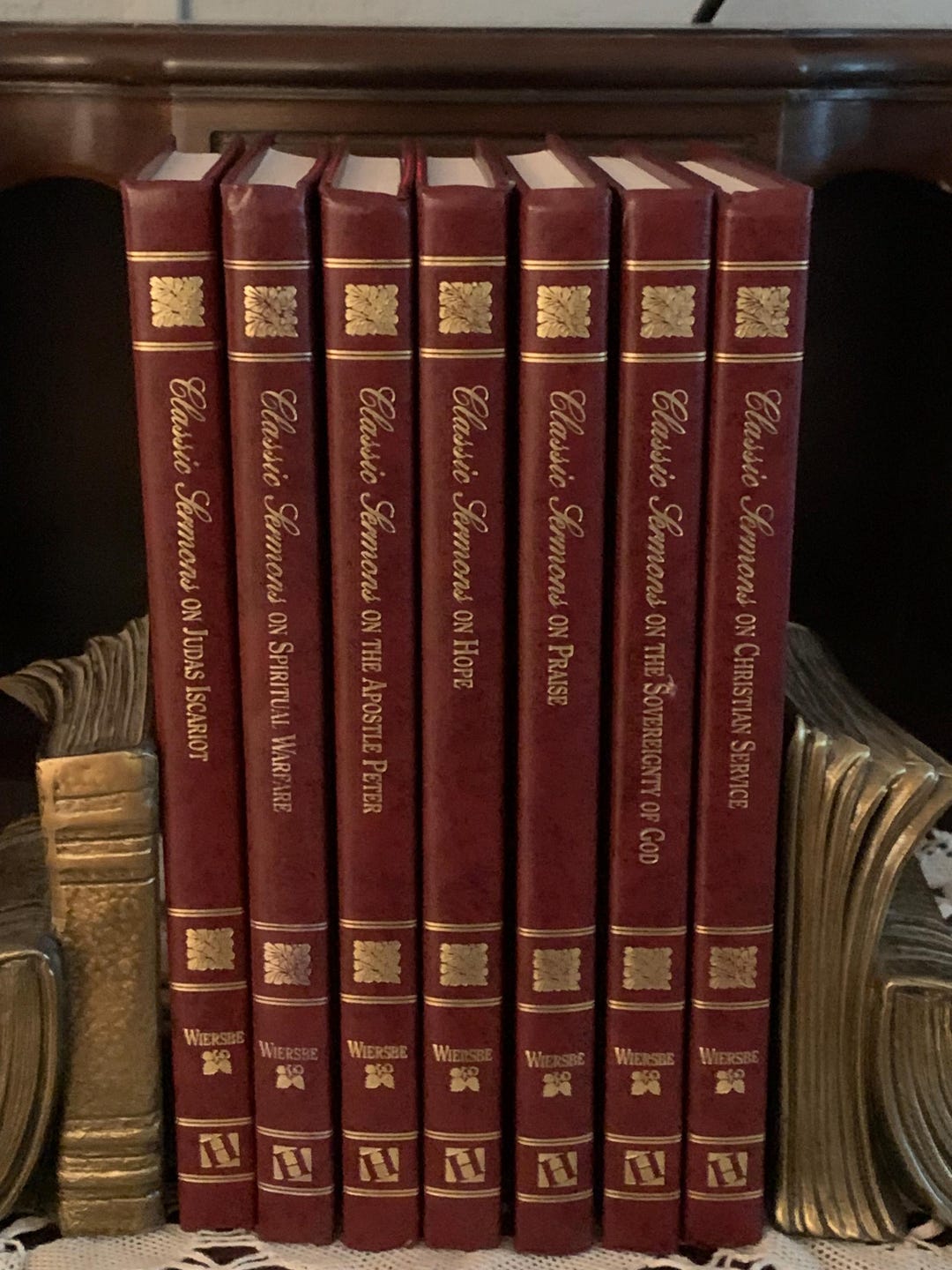 Vintage Bookends With Set of 7 Classic Sermons Book Collection - Etsy