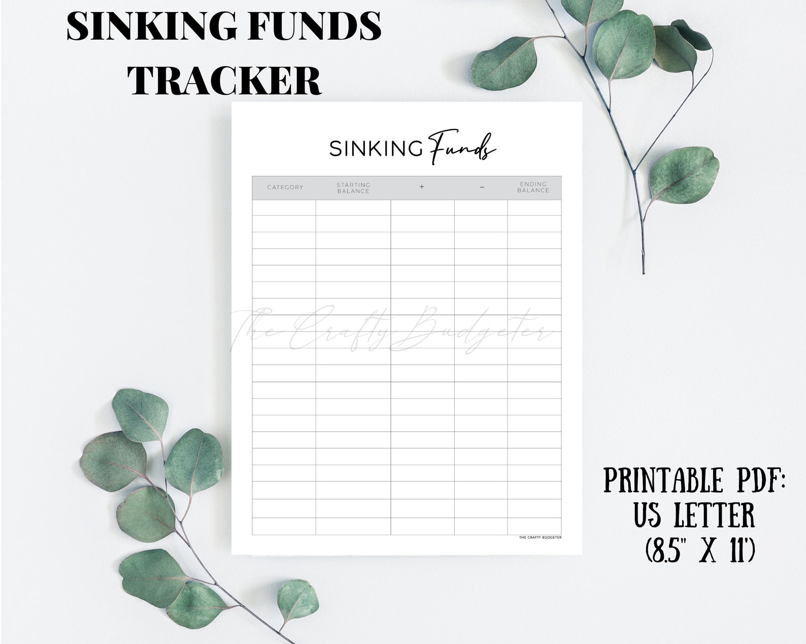 SINKING FUNDS TRACKER Sinking Funds Printable Sinking | Etsy