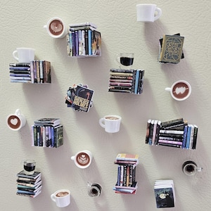 Books & Coffee - Tiny Handmade Magnet Pack (10 Magnets) - Etsy