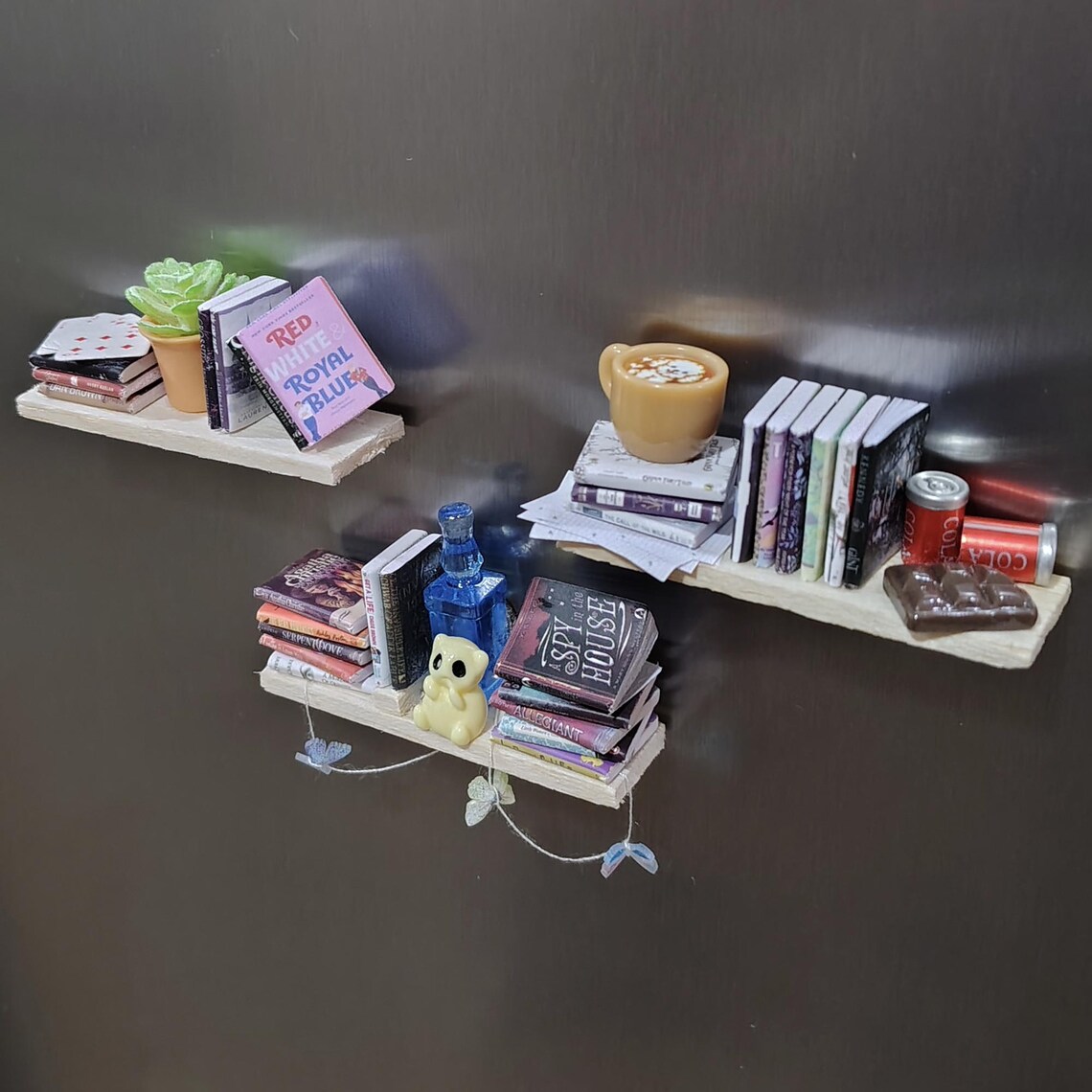 Bookshelves - Tiny Handmade Magnet Pack - Etsy
