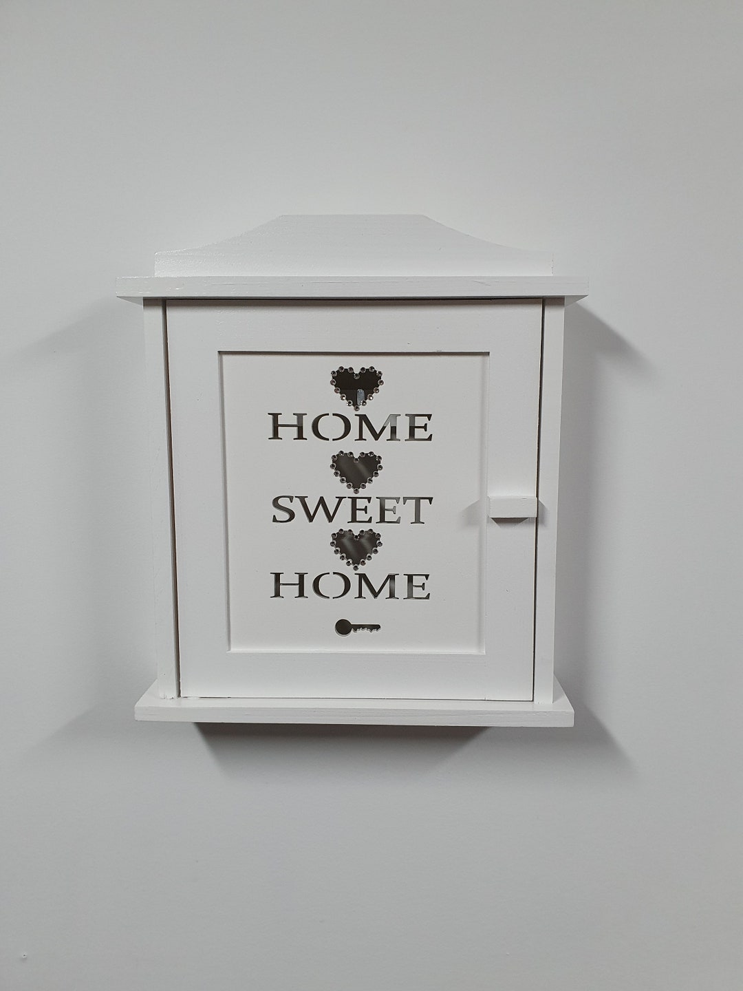 Wooden Key Box Organiser Key Holder Shelf Storage Wall Cabinet Home ...