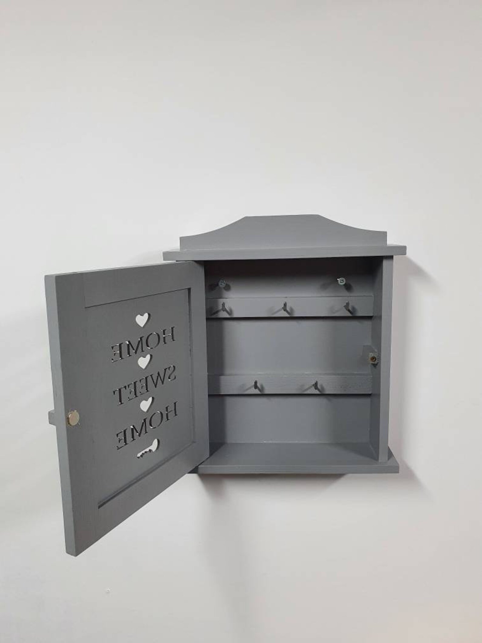 Grey White Key Cabinet Box Storage Wooden Key Box Organiser - Etsy