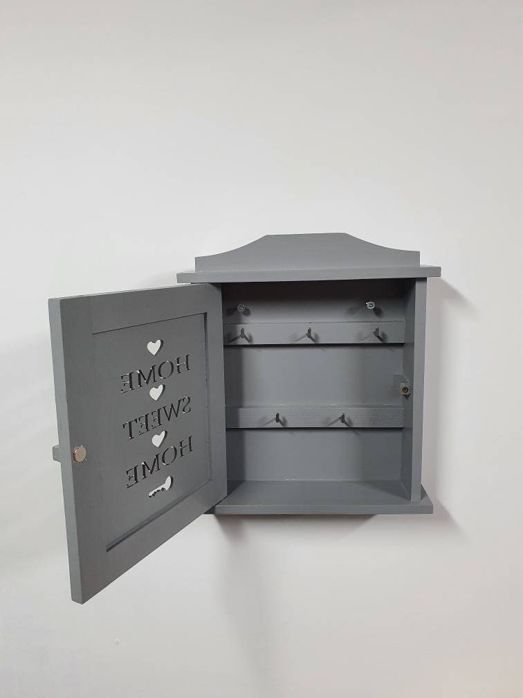 Grey White Key Cabinet Box Storage Wooden Key Box Organiser - Etsy