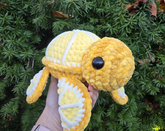 Crochet Lemon Turtle Plush Stuffed Animal - Etsy