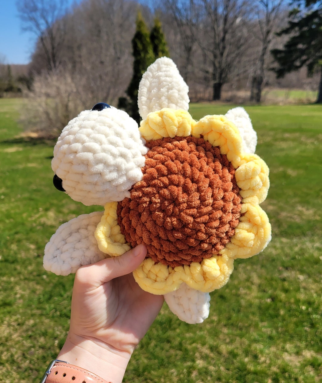 Crochet Sunflower Turtle Plush - Etsy