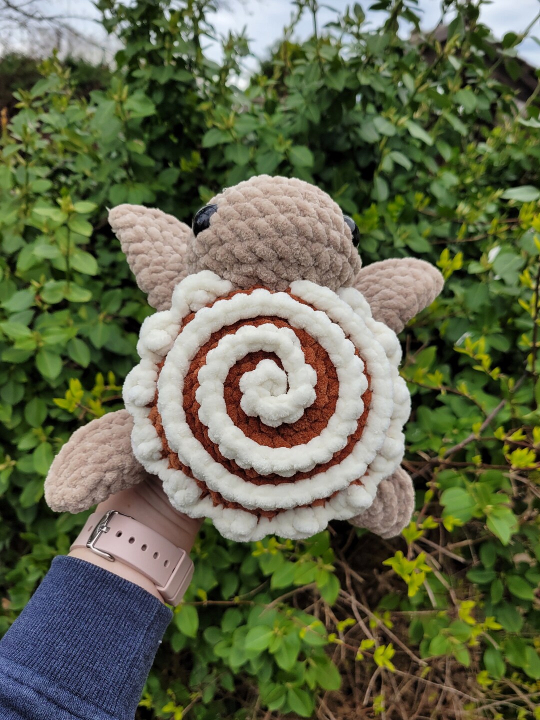 Crochet Cinnamon Roll Turtle Plush Stuffed Animal - Etsy