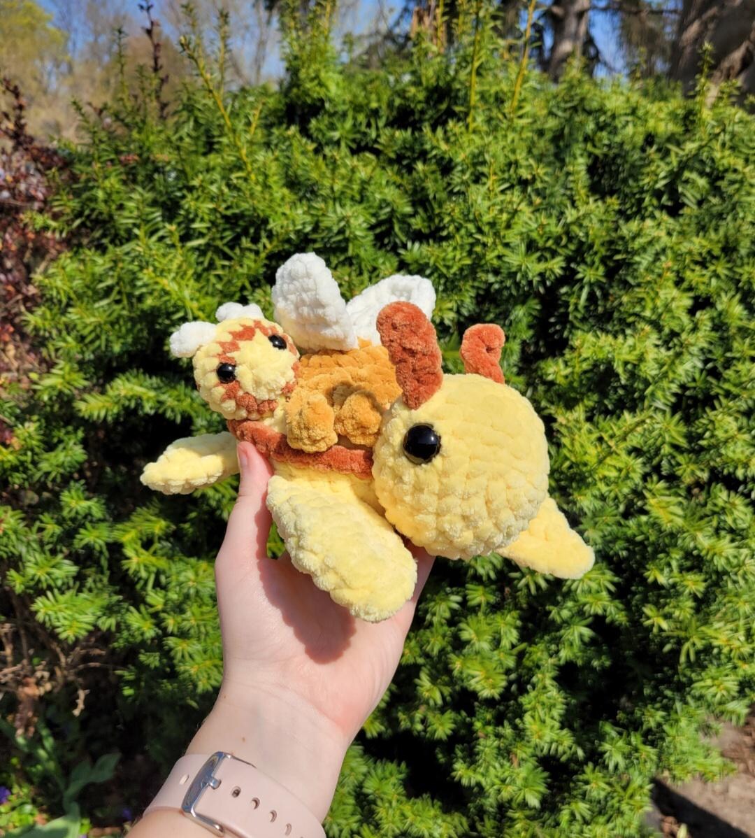Crochet Bee Turtle Plush Stuffed Animal - Etsy