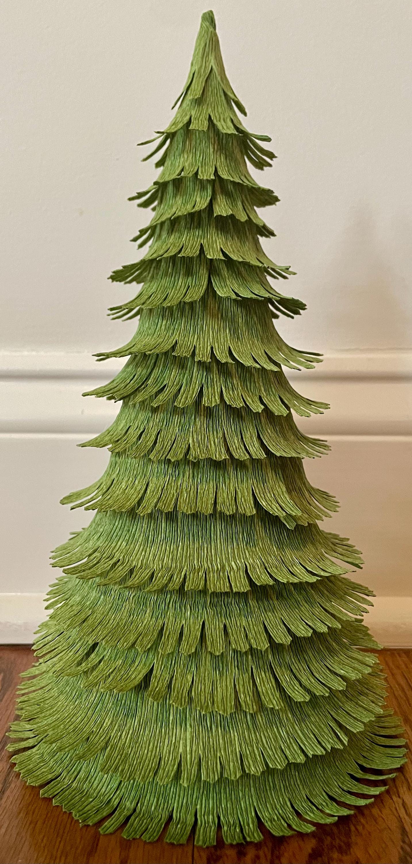 Medium Decorative Crepe Paper Christmas Tree, Table Top Decor 10x4in - Etsy