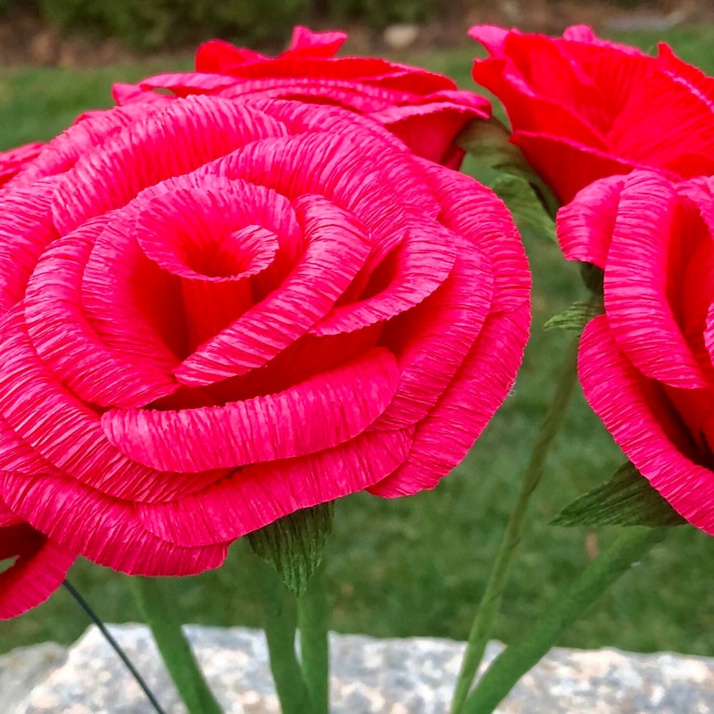Crepe Paper Roses - Etsy