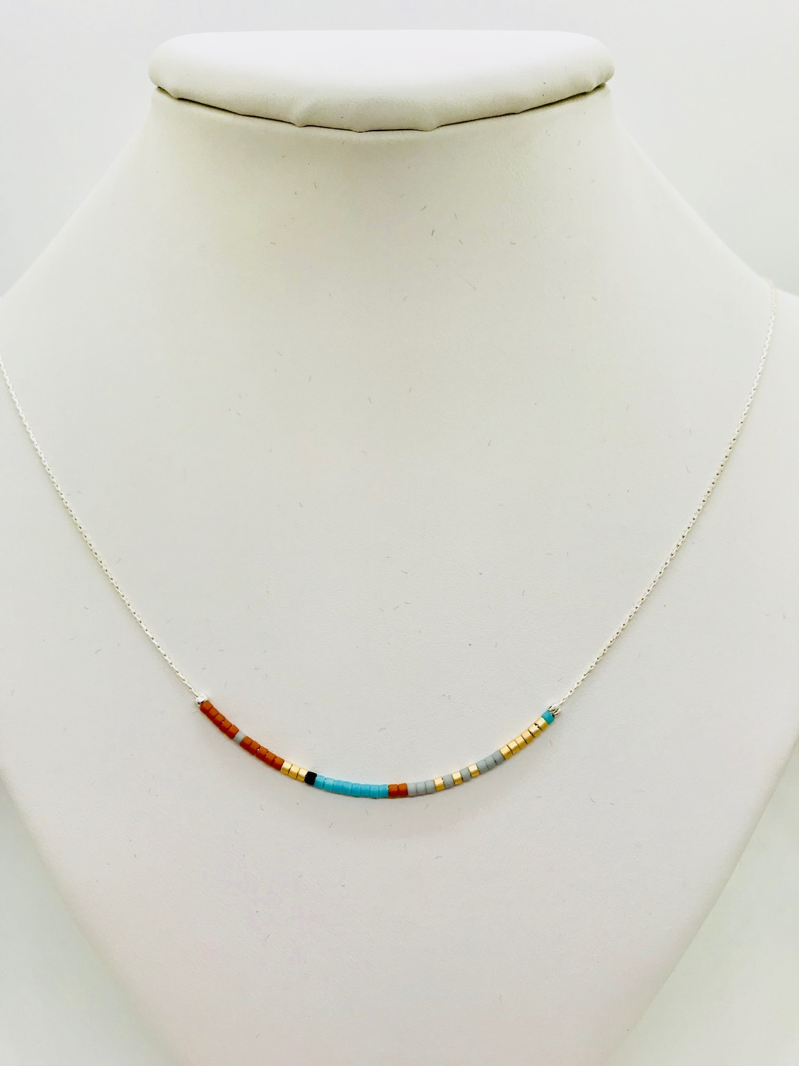 Silver Seed Bead Necklace - Etsy