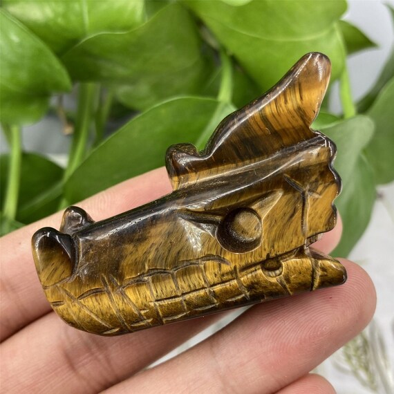2 Natural Tiger Eyes Quartz Dragon Skullquartz Crystal - Etsy