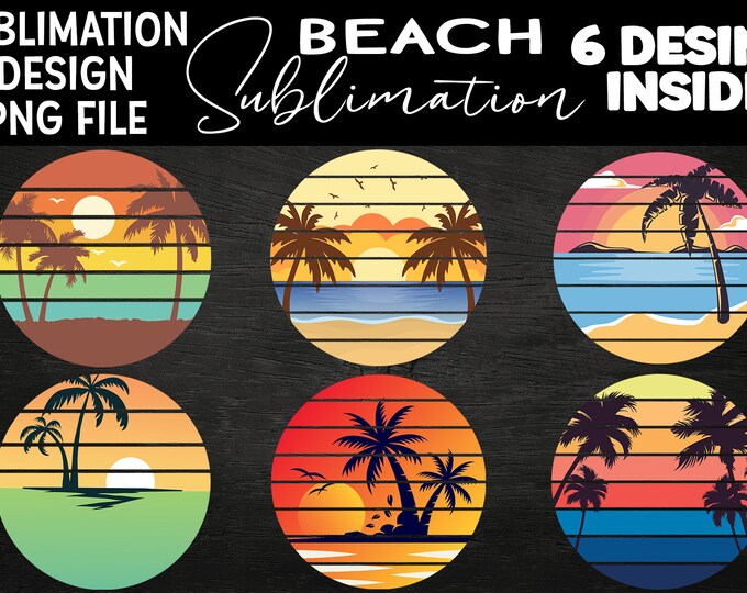 Beach Background Sublimation Retro Beach Sublimation Beach - Etsy