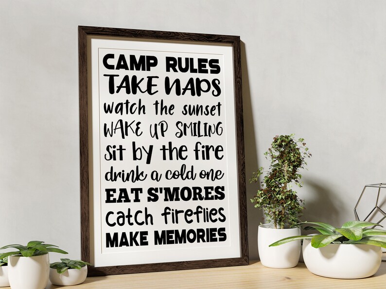 Camp Rules SVG EPS Camping Rules SVG Camping Sign Camp Rules - Etsy