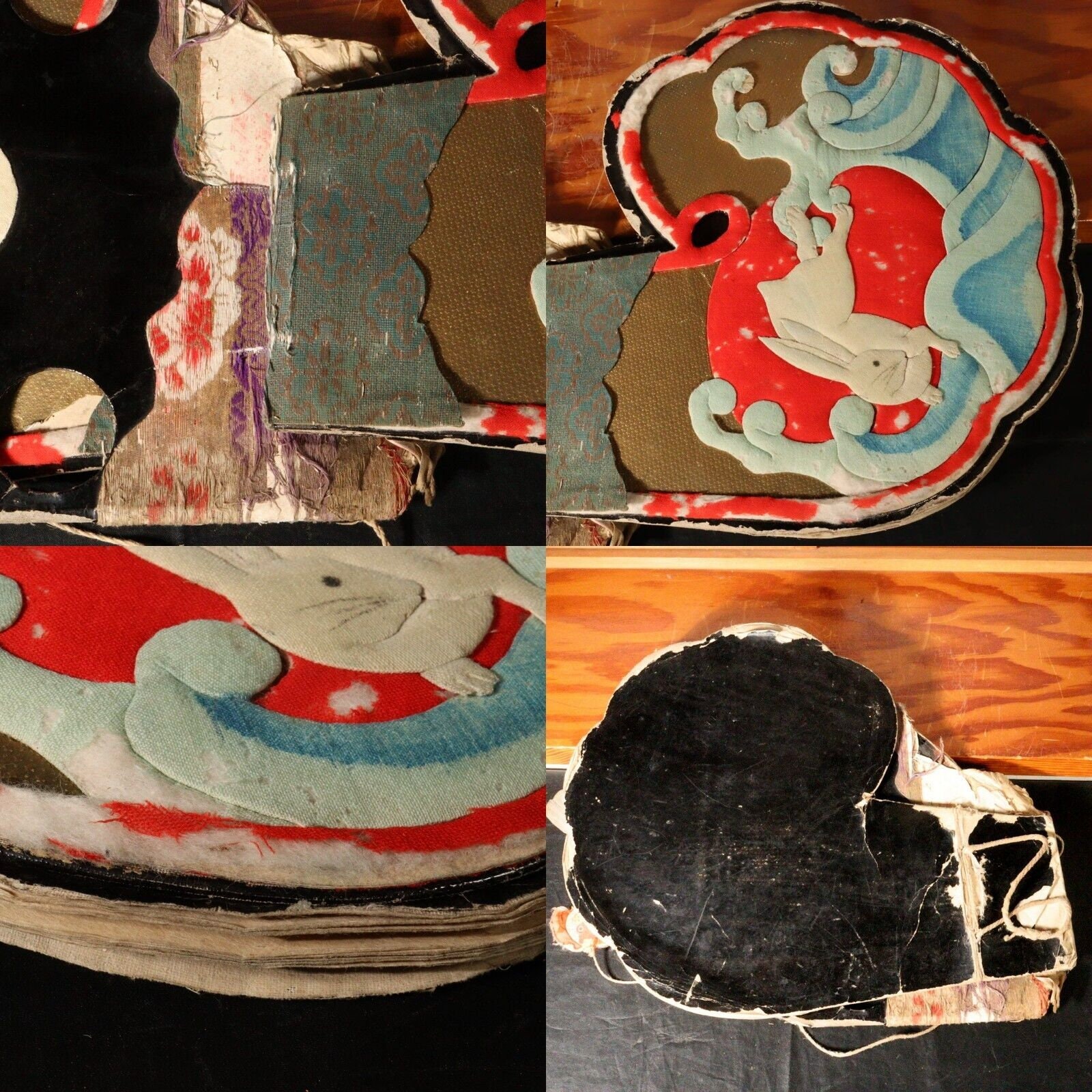 Japanese Antique Bugaku Costume Eboshi Two Hats Nami-usagi Rabbit ...